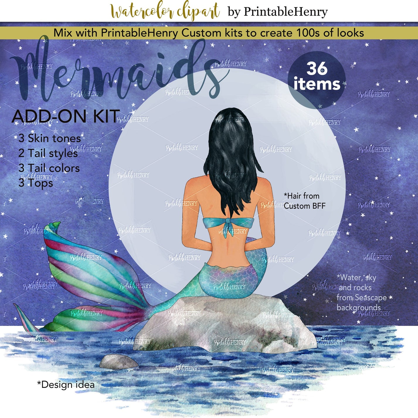 Mermaid Add-On kit – PrintableHenry