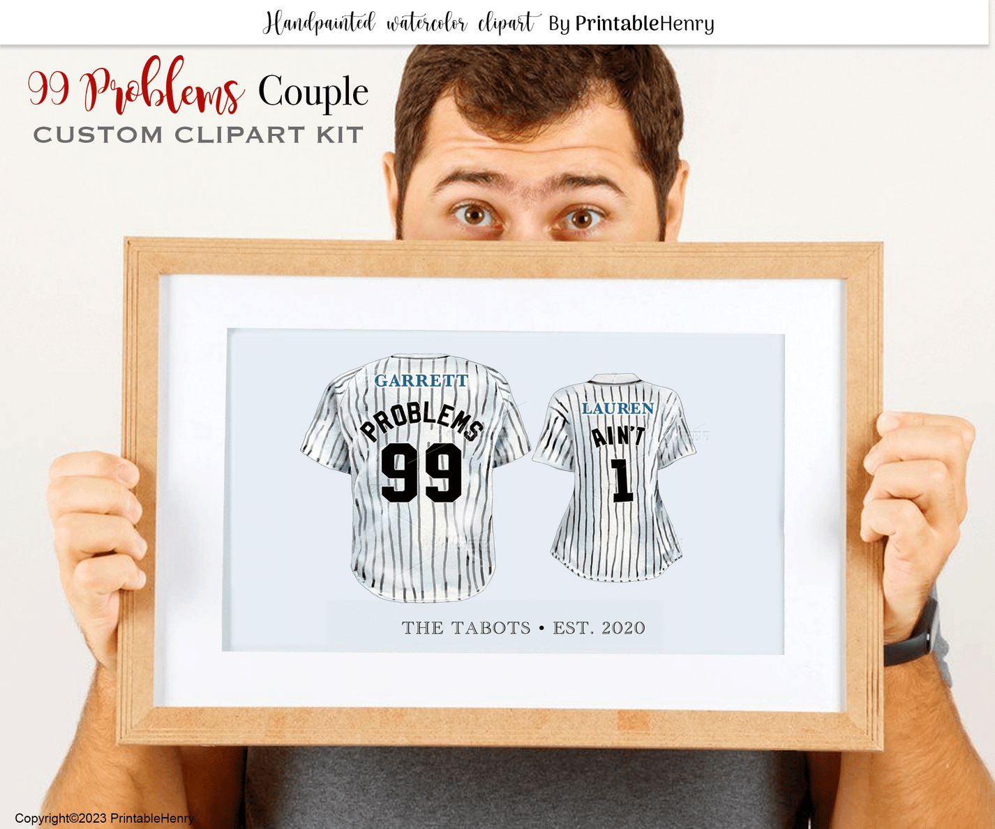 Custom Watercolor Portrait Creator Clipart Bundle with Humorous Couple ...