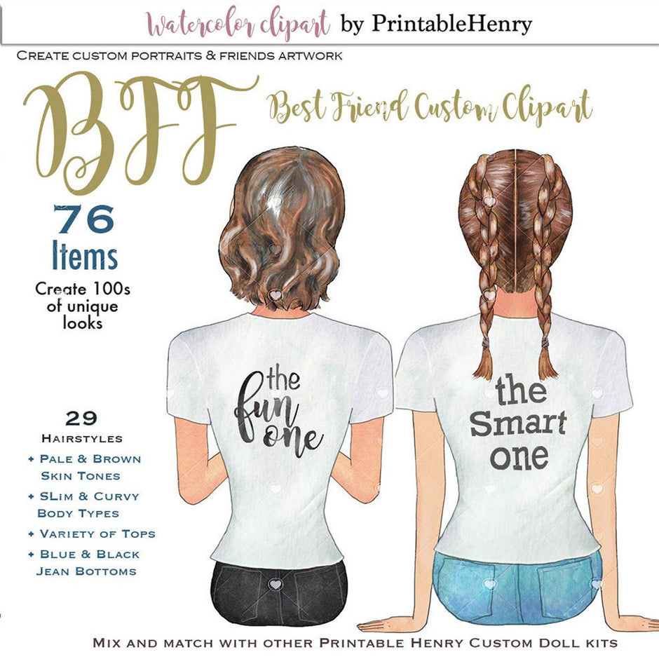 Best Friends custom clipart – PrintableHenry
