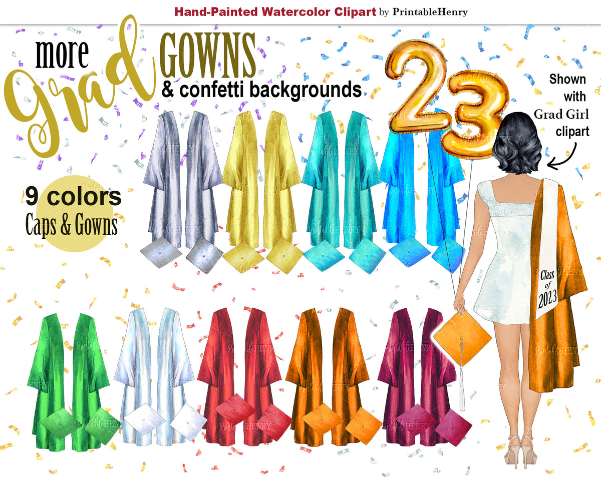 More Graduation Gowns clipart – PrintableHenry